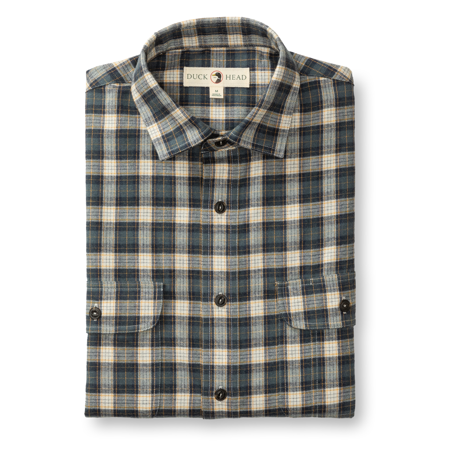 Moyer Plaid Flannel Shirt Graphite Blue