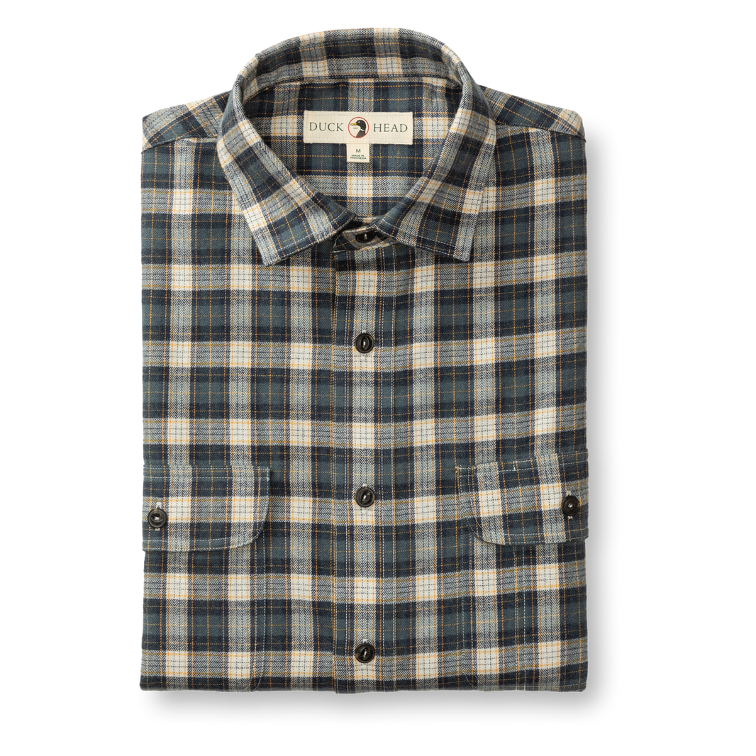 Moyer Plaid Flannel Shirt Graphite Blue
